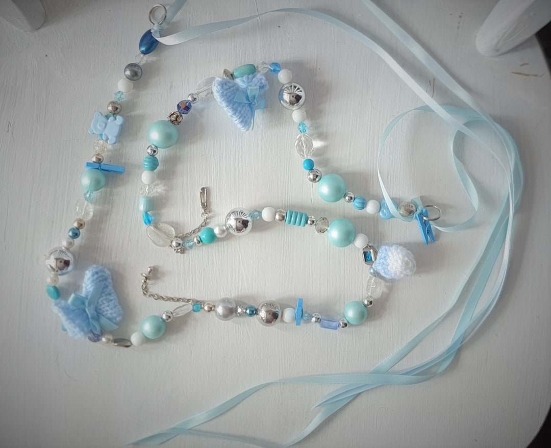 Blue Bead Garland Bead Hanger Bead Ornament Wall-hanging - Etsy