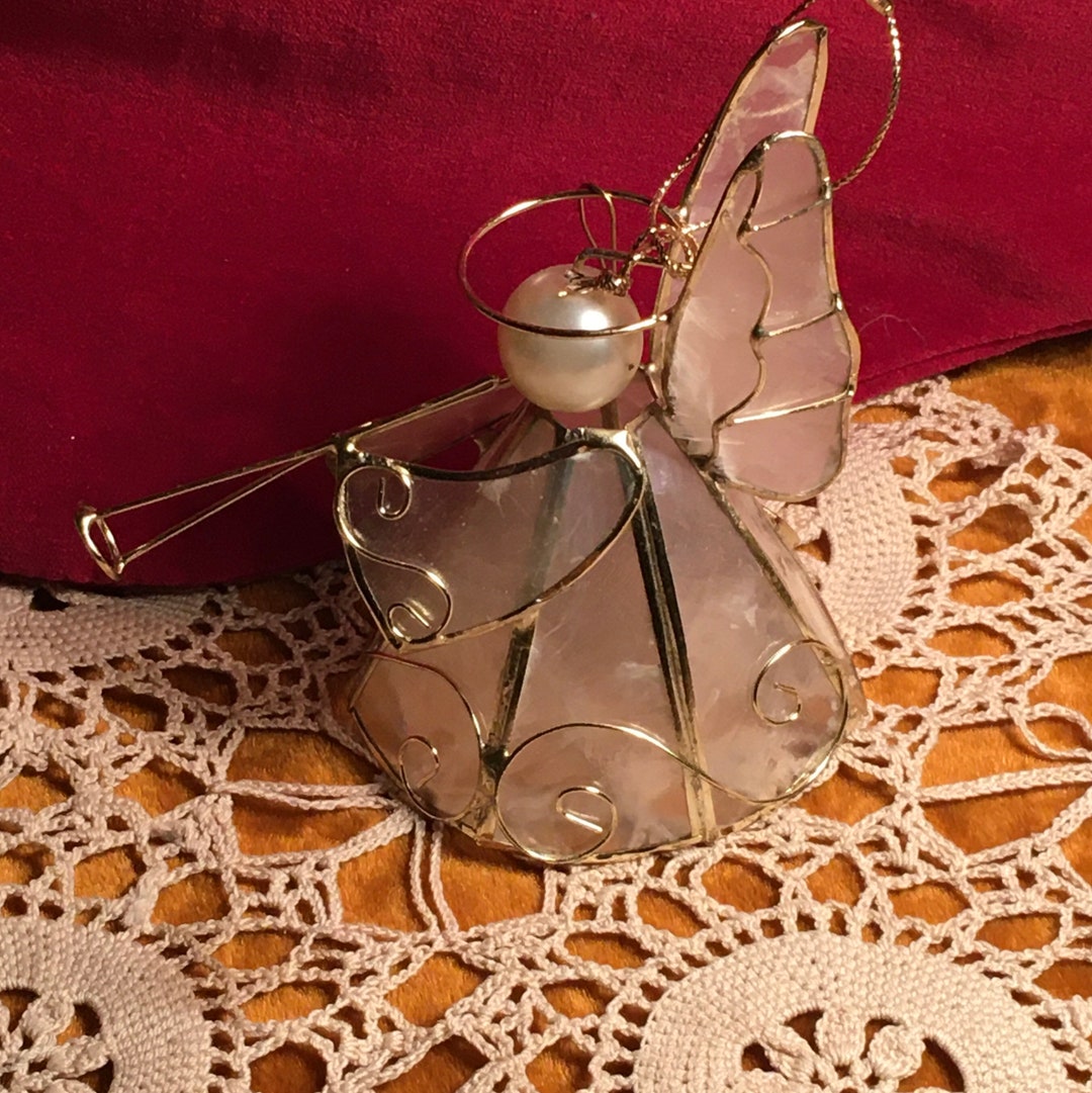 Vintage Fiber Glass and Gold Wire Angle Christmas Ornament - Etsy