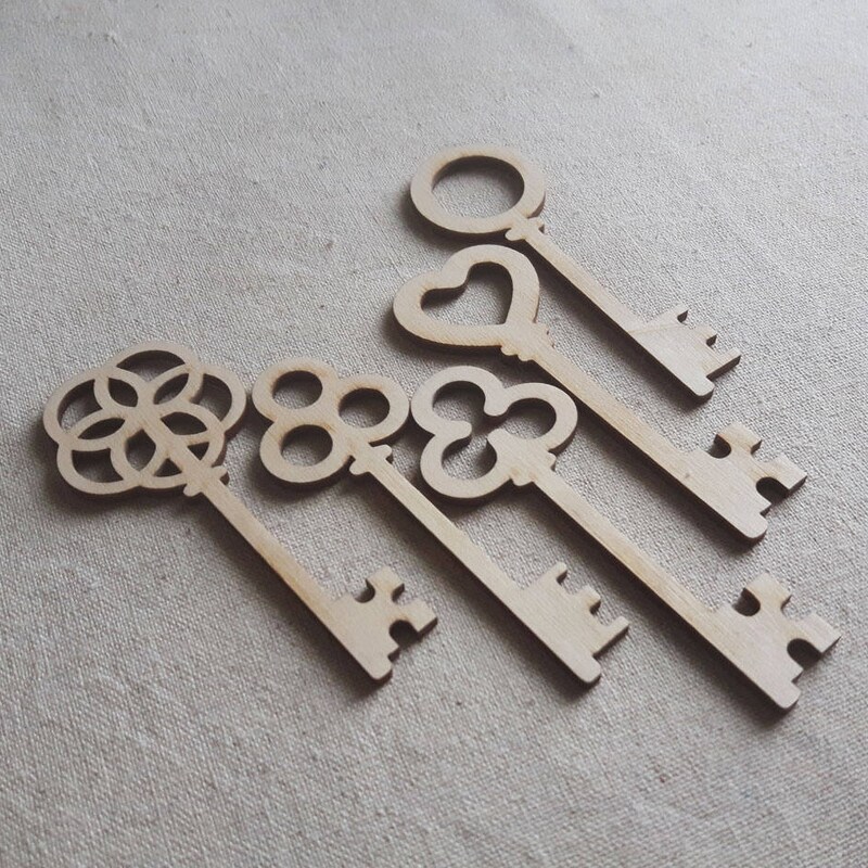 Wooden Skeleton Key - Etsy