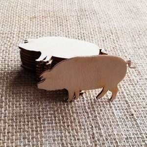 10 Pcs Wooden Pigs, Pigs Decor, Wood Pigs, Pigs for Crafts, Wooden ...