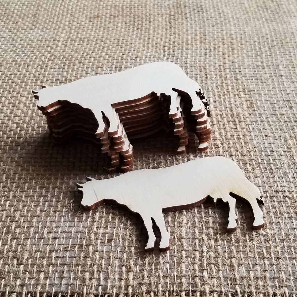 50 Pcs Wooden Cows Cow Shapes Wood Cow Cow for Crafts Cow | Etsy