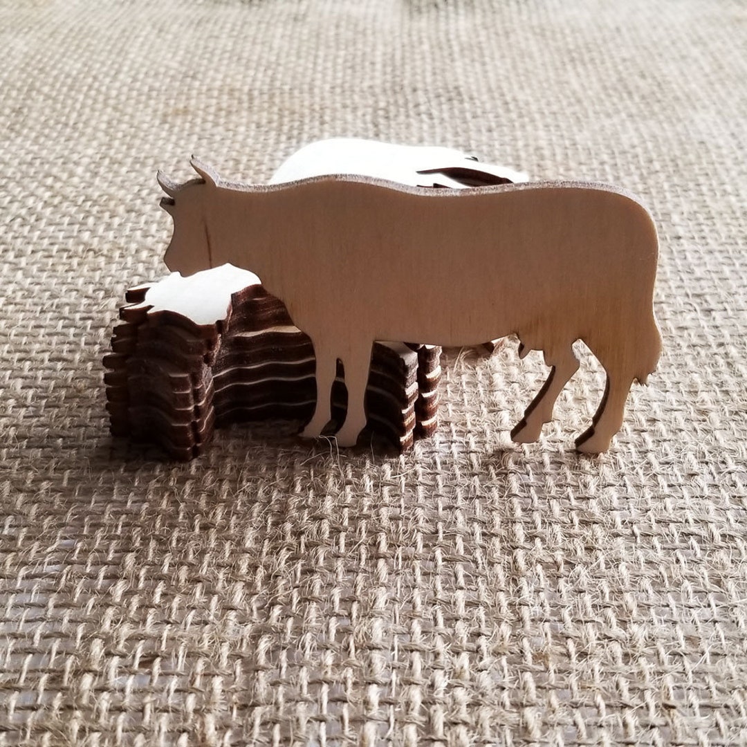 50 Pcs Wooden Cows Cow Shapes Wood Cow Cow for Crafts Cow - Etsy