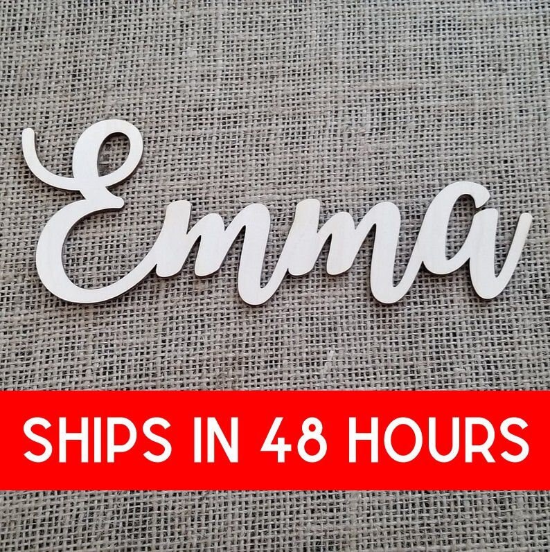 Nursery Name Sign Wood Name Sign Emma Sign Baby Wall Name - Etsy Canada
