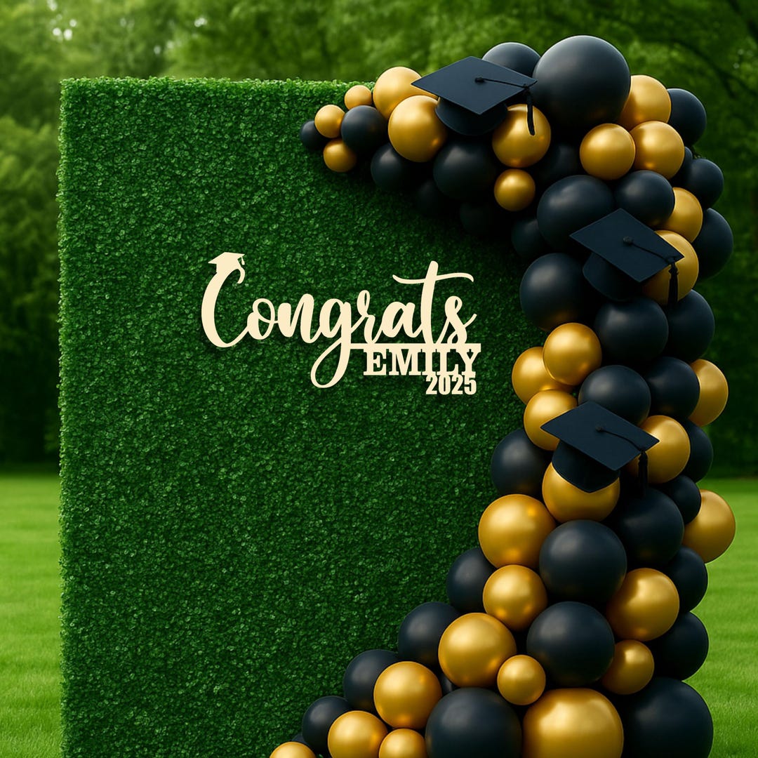 Congrats Grad Name Sign, Graduation Decor Custom, Graduation Party ...