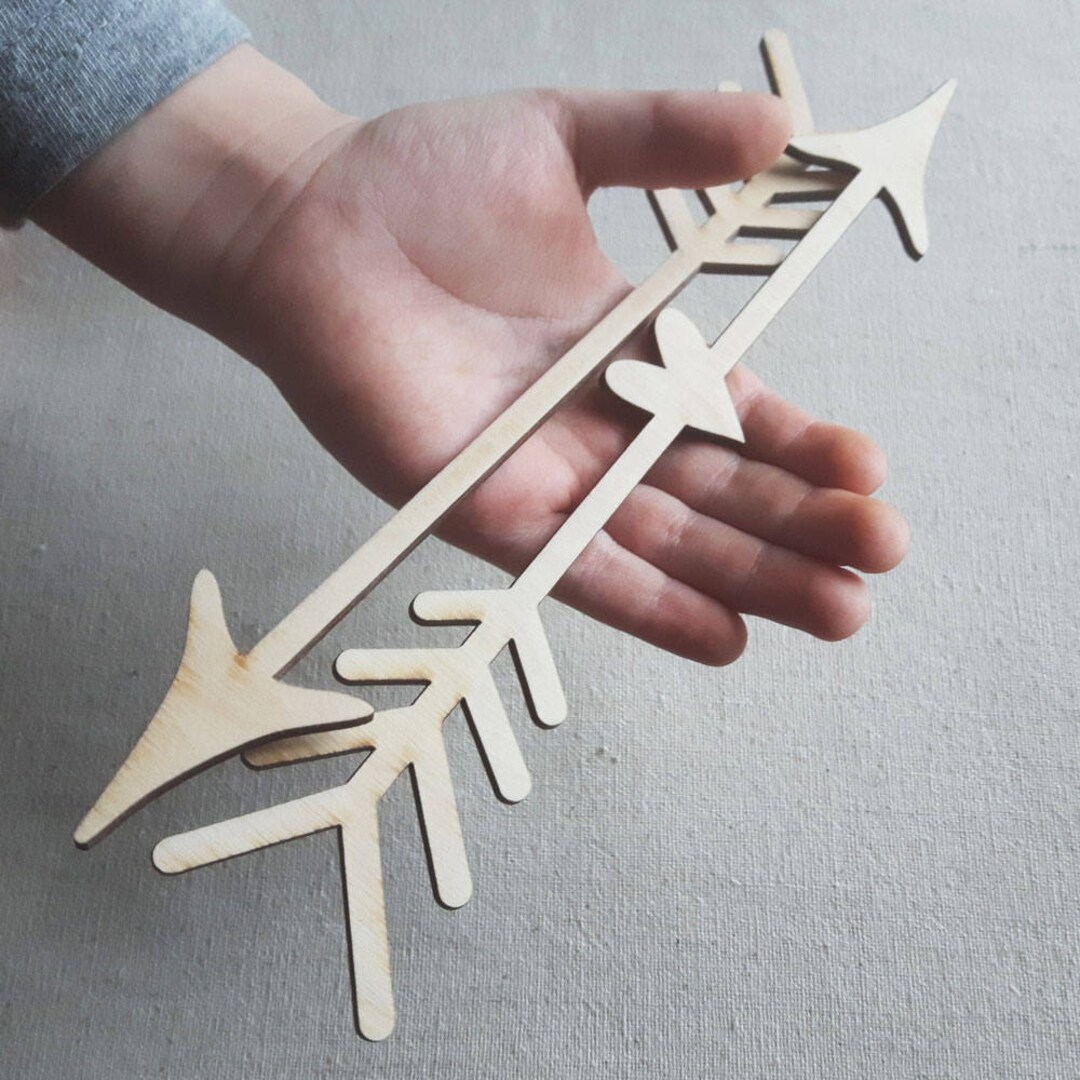 Set of 2 Wooden Arrows With Hearts, Love Arrow Design, Love Arrow ...