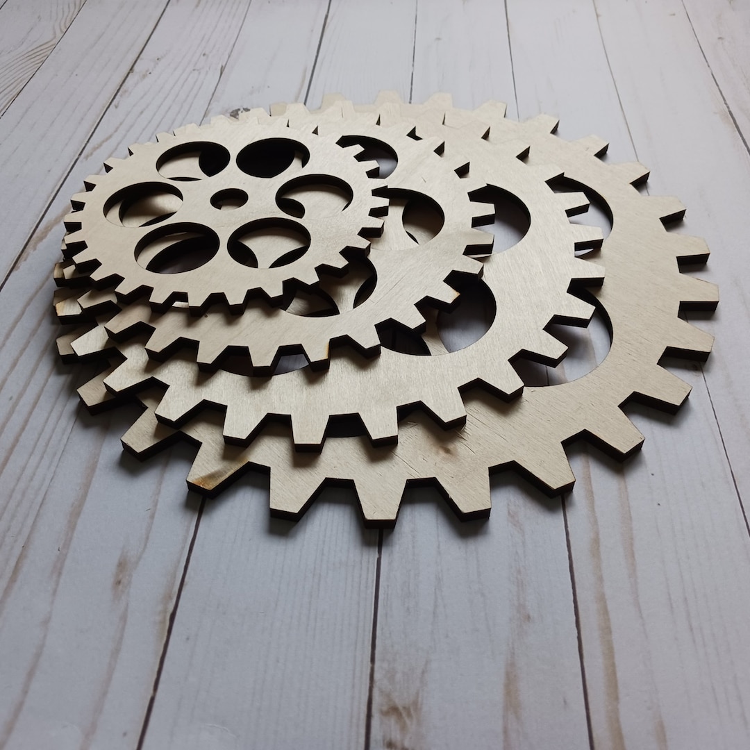 Steampunk Cogs, 25 Gear Designs, Gears Wall Decor, Large Wood Gear ...