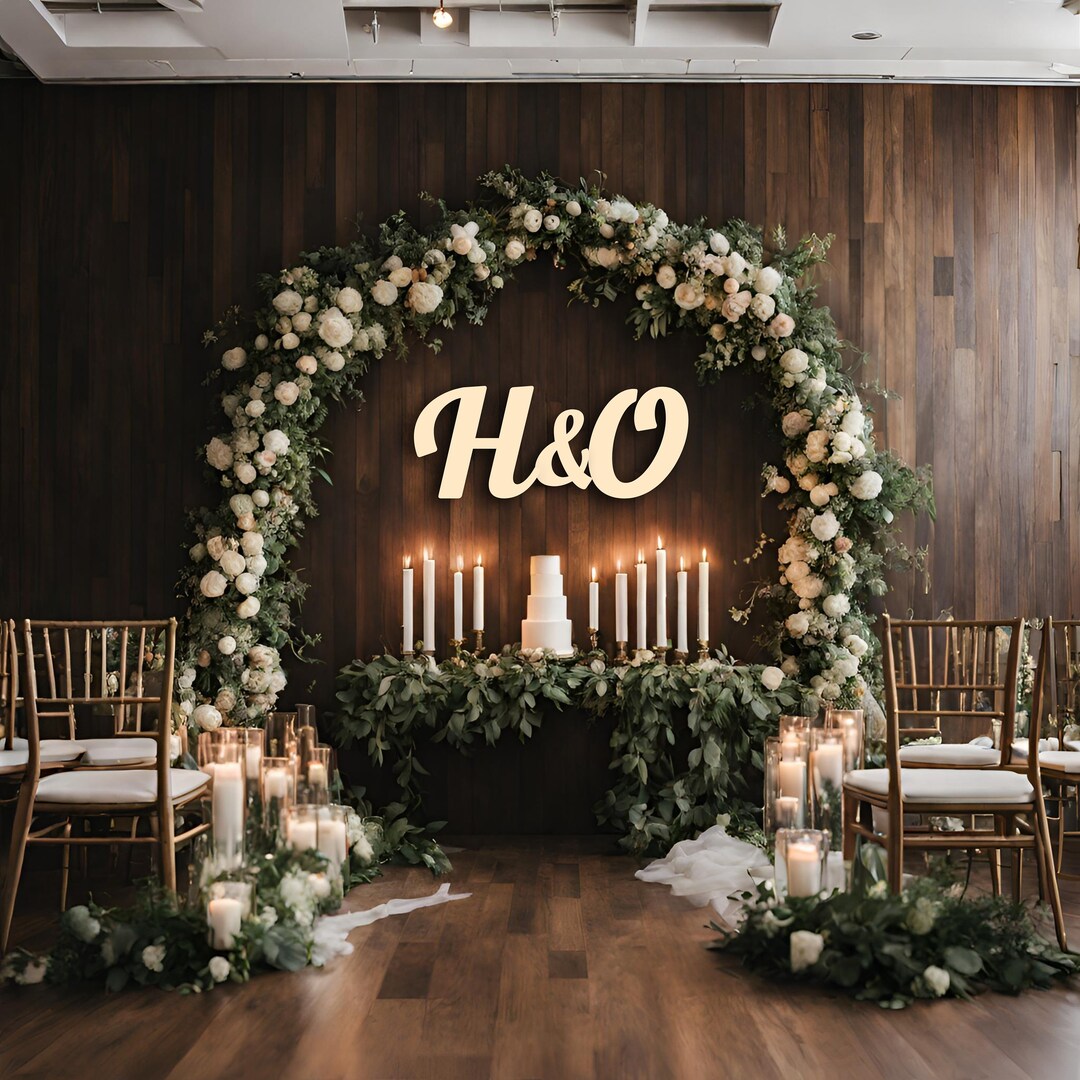 Wedding Initial Sign, Monogram Sign for Wedding, Initials Sign, Wood ...