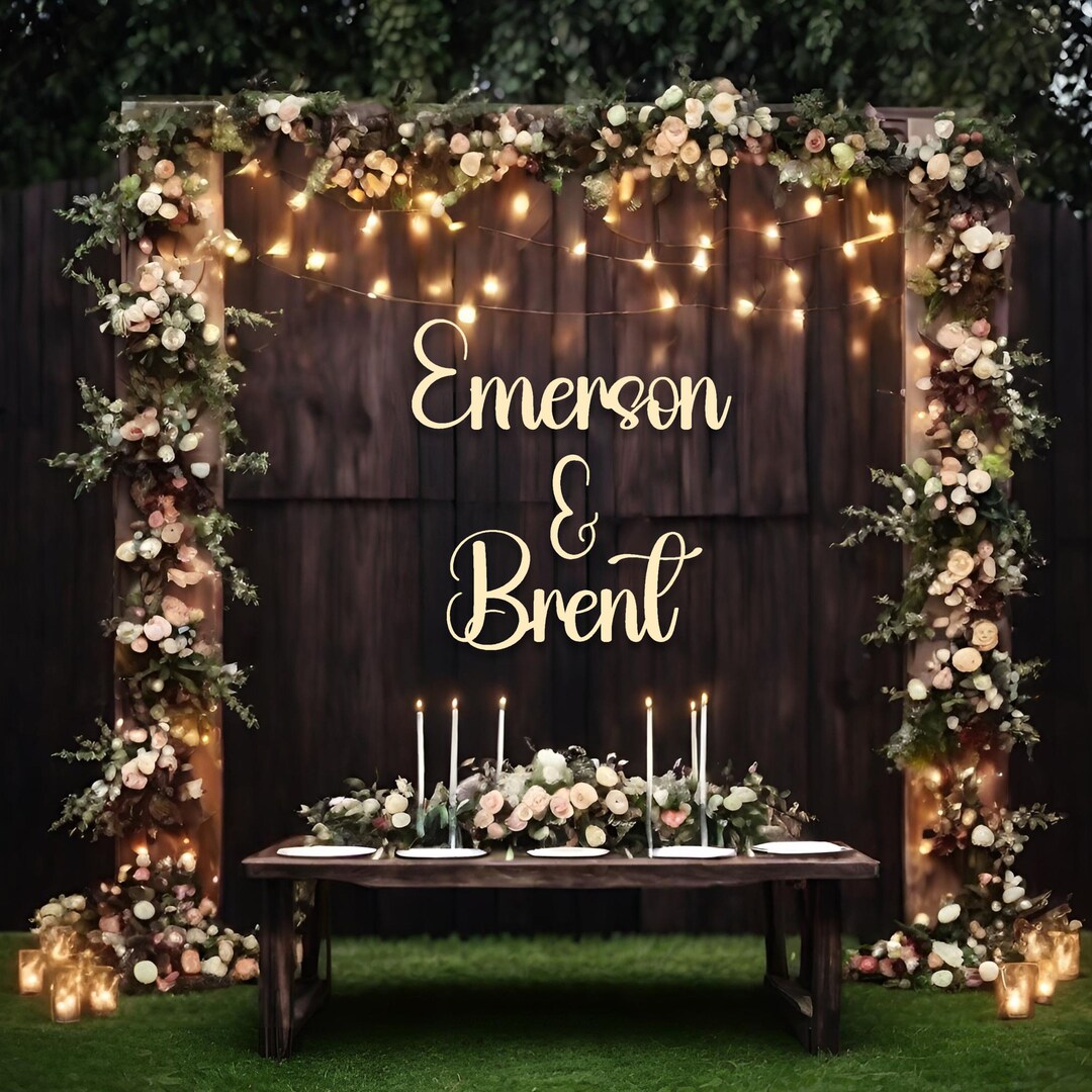Engagement Sign, Couple Names Sign, Wedding Backdrop Sign, Custom ...