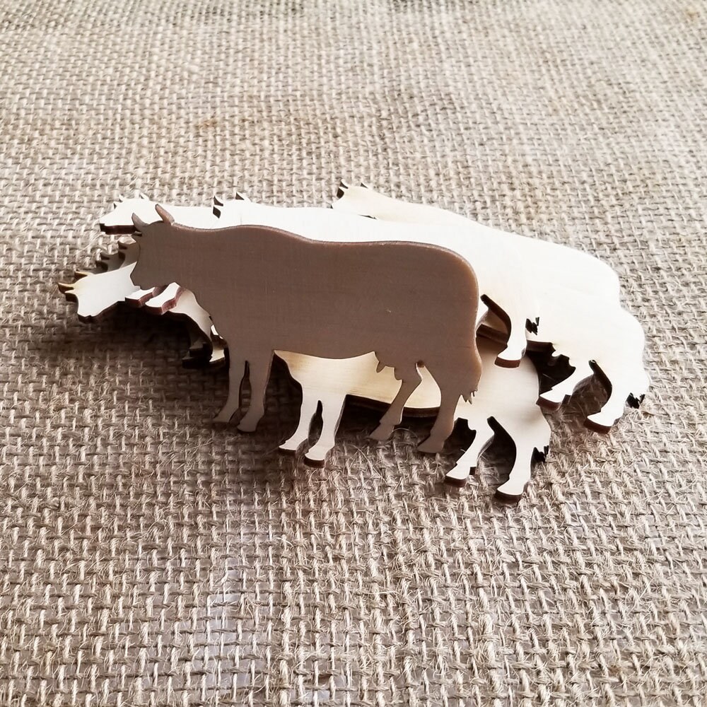 50 Pcs Wooden Cows Cow Shapes Wood Cow Cow for Crafts Cow | Etsy