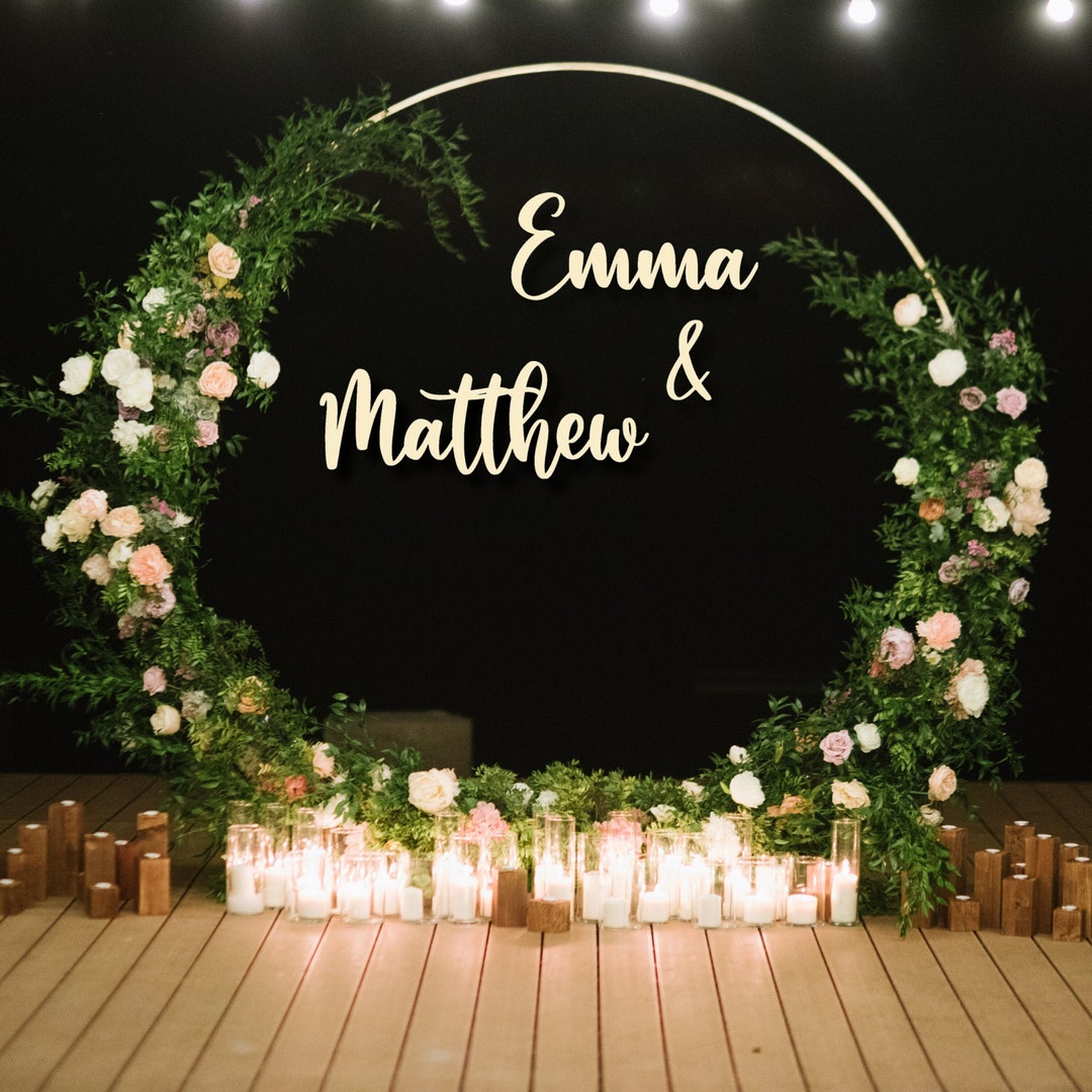 Double Name Sign, Couples Name Sign, Wedding Backdrop Sign, Custom ...