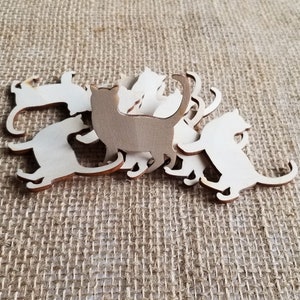 10 Pcs Wooden Cats, Cat Shapes, Wood Cats, Cats for Crafts, Kitten for ...