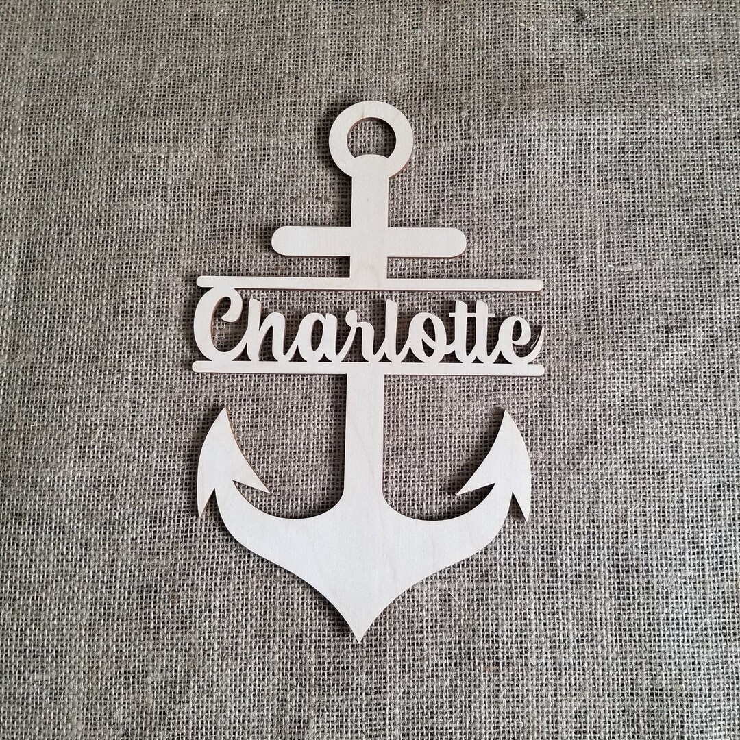 Wood Anchor Monogram, Personalized Monogram, Monogram Sign Anchor ...