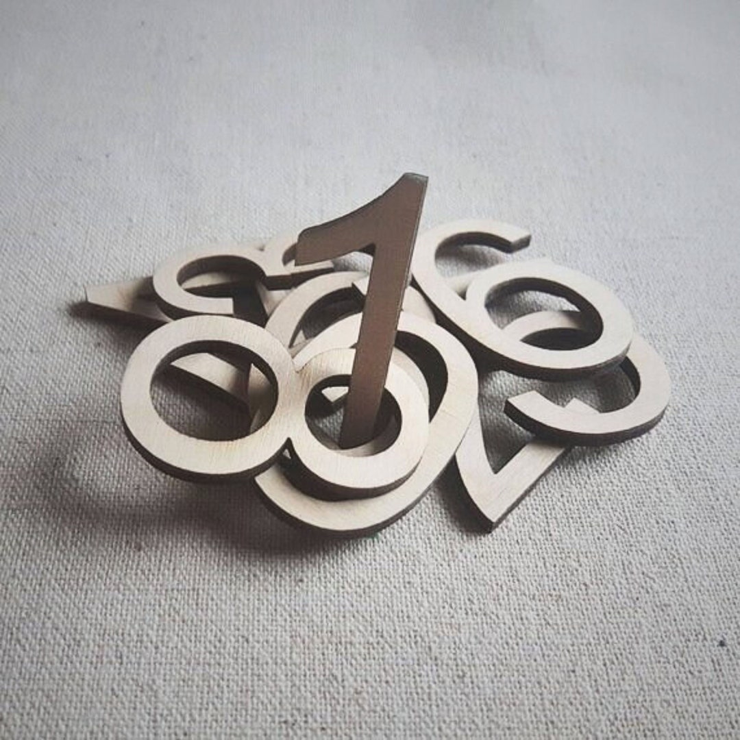 1/8" Thick Numbers - Set of 10 Numbers, Wooden Numbers, Number Signs ...