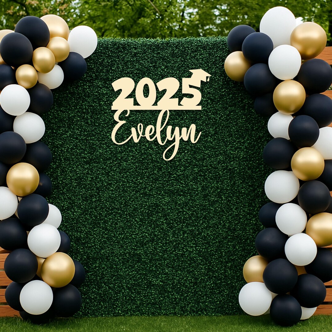 Graduation Backdrop Sign, Grad Name Sign, 2025 Grad Party Decor ...
