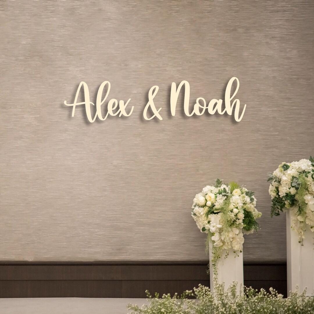 Double Name Sign, Couples Name Sign, Wedding Backdrop Sign, Custom ...