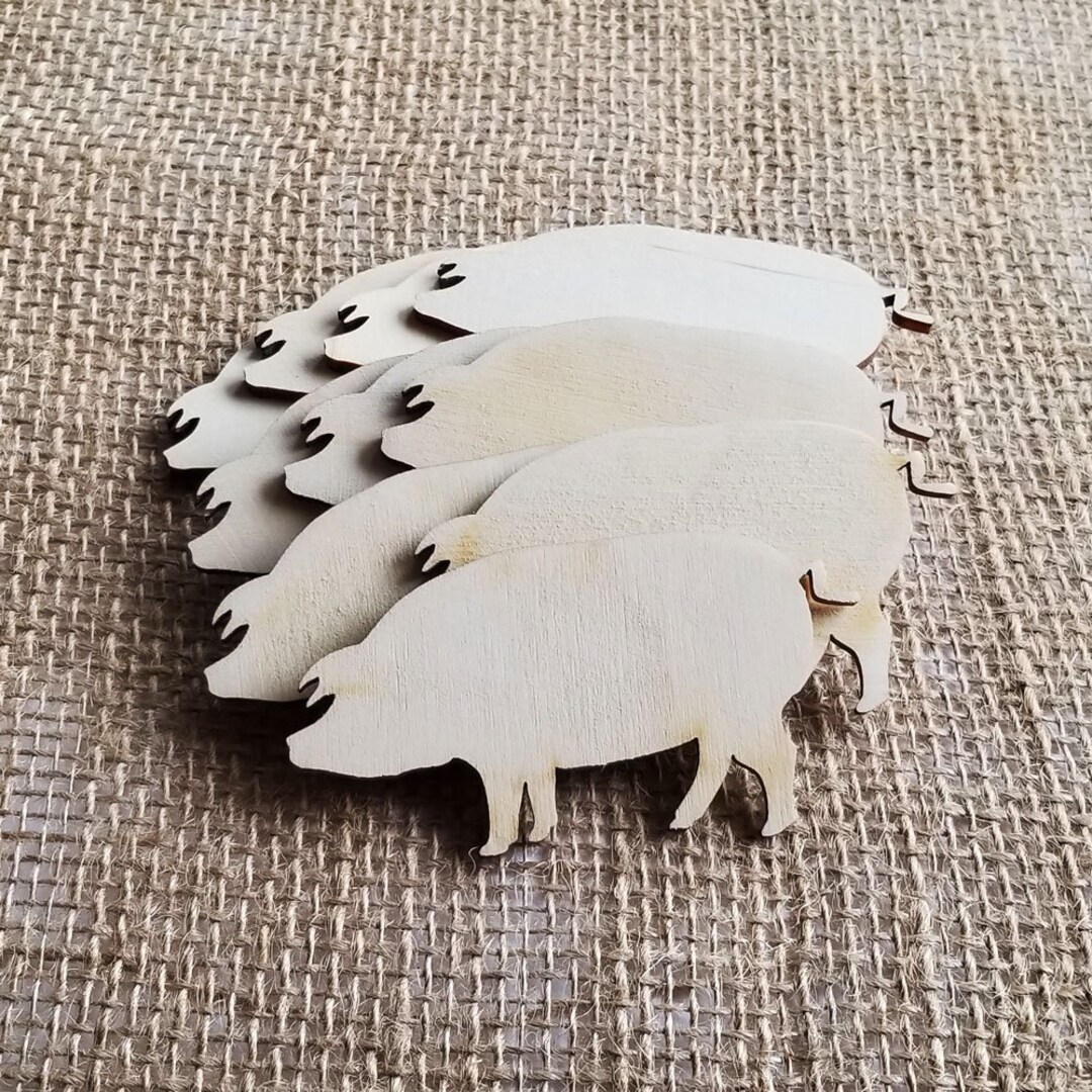 50 Pcs Wooden Pigs Pigs Decor Wood Pigs Pigs for Crafts - Etsy