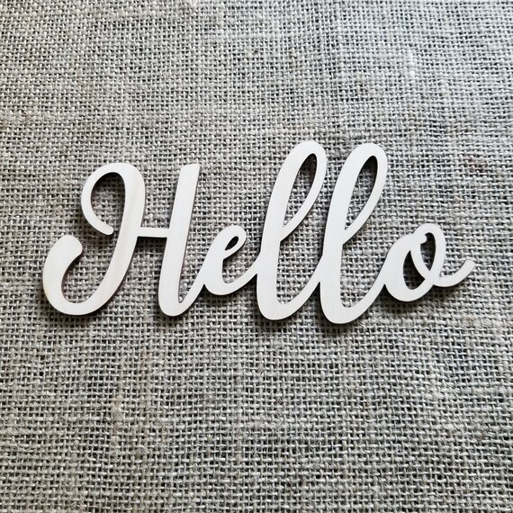 Hello Wooden Sign Hello Word Hello Sign Hello Wood Sign | Etsy