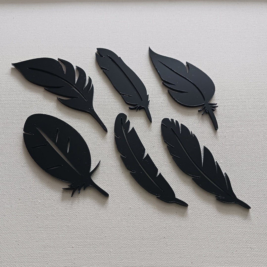 6pcs Acrylic Feather Cutouts, Feather Wall Art, Feather Shapes, Feather ...