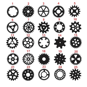 Steampunk Cogs, 25 Gear Designs, Gears Wall Decor, Large Wood Gear ...