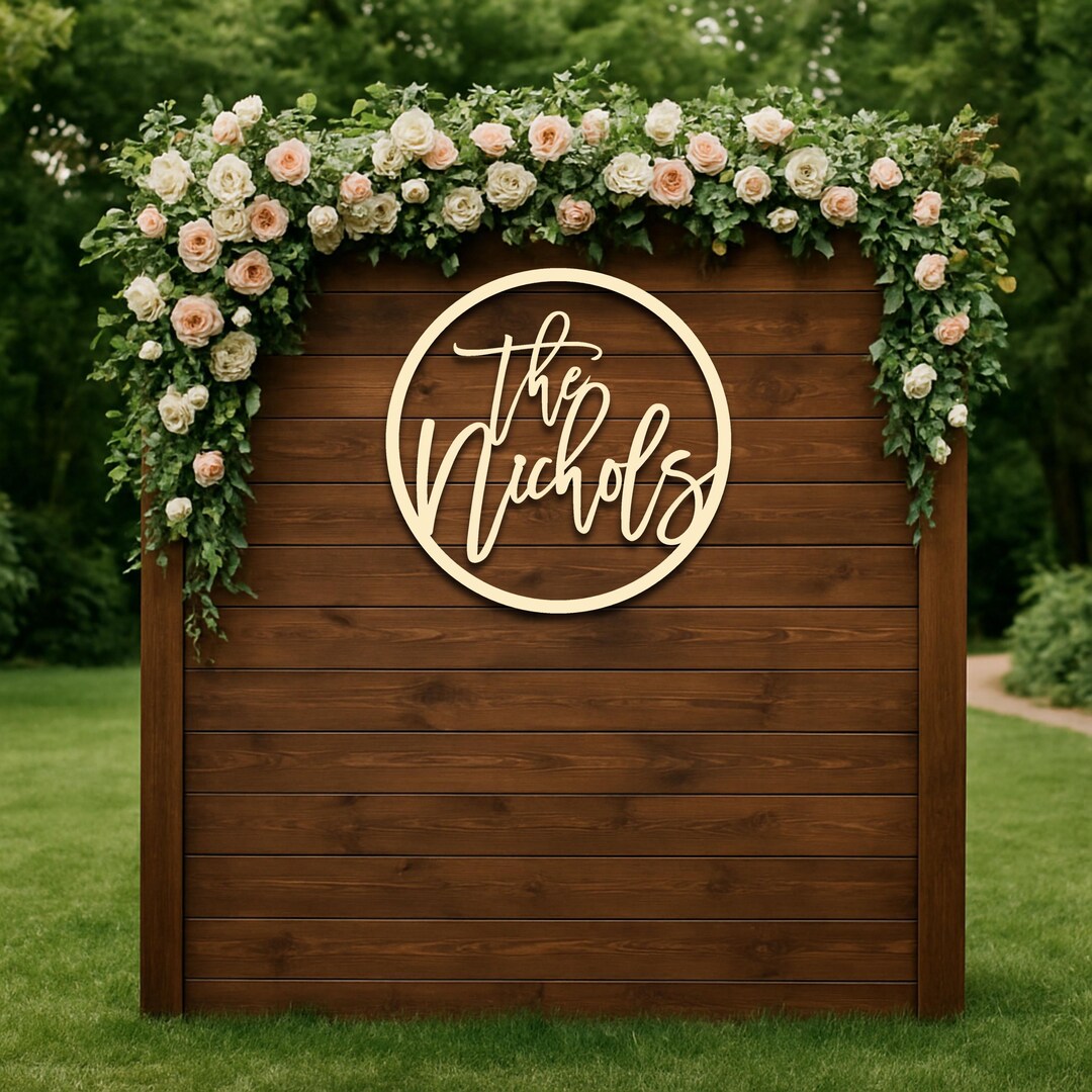 Family Name Sign, Large Name Sign, Personalized Family Sign, Circle ...