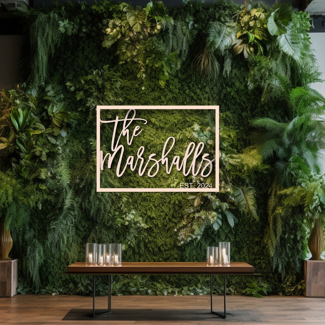 Family Last Name Sign, Wedding Established Sign, Wedding Sign, Backdrop ...