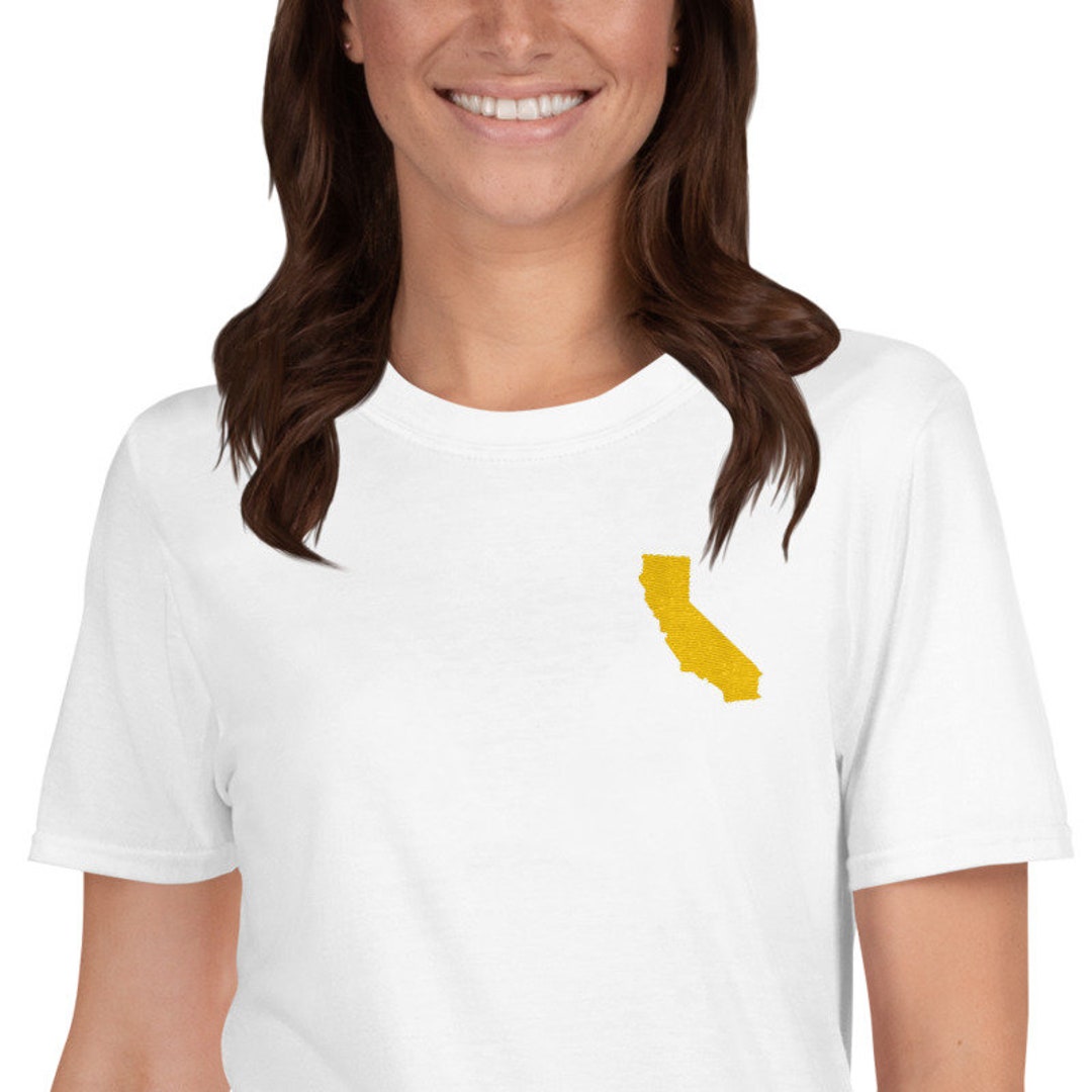 California Home State Map Embroidered Shirt - Etsy