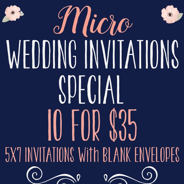 Micro Wedding Invitations - Etsy