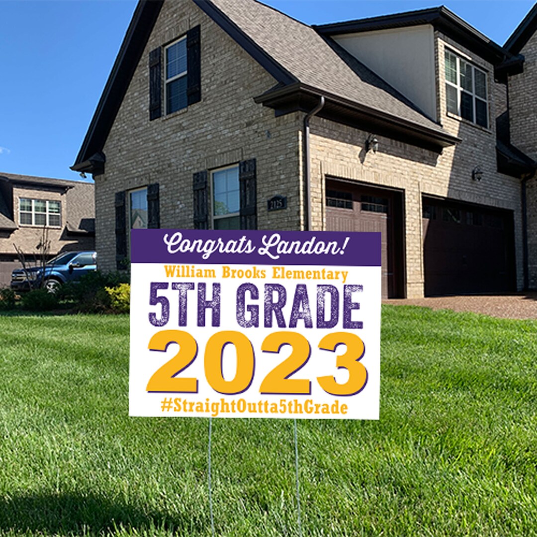 5th Grade Sign Graduation Yard Sign Senior 2023 Wire Stake - Etsy