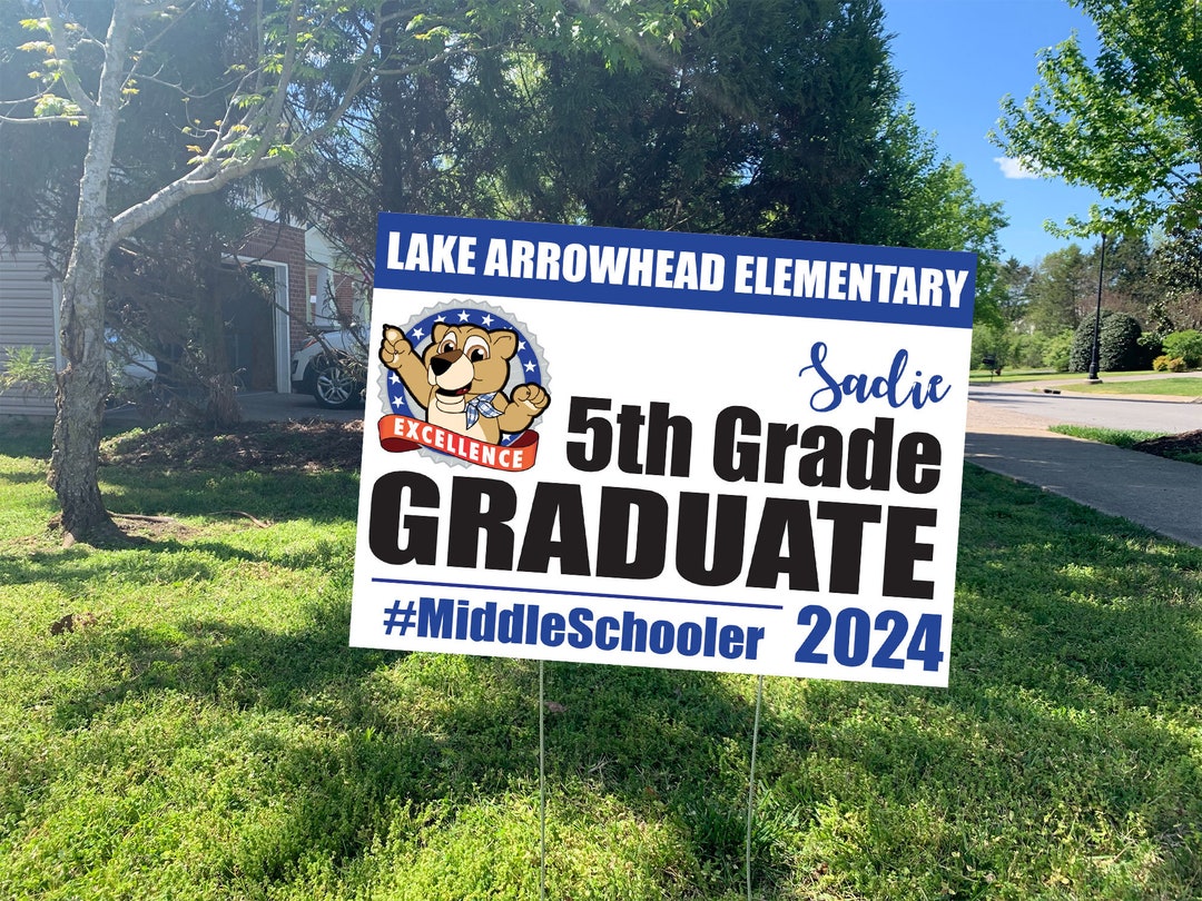 5th Grade Grad Sign, Custom Sign, Senior 2024, Graduation Yard Sign ...