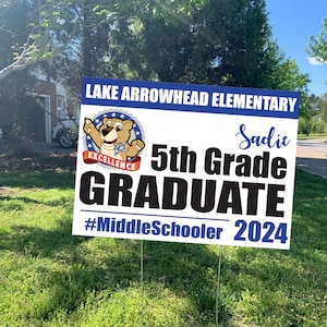 5th Grade Grad Sign, Custom Sign, Senior 2024, Graduation Yard Sign ...