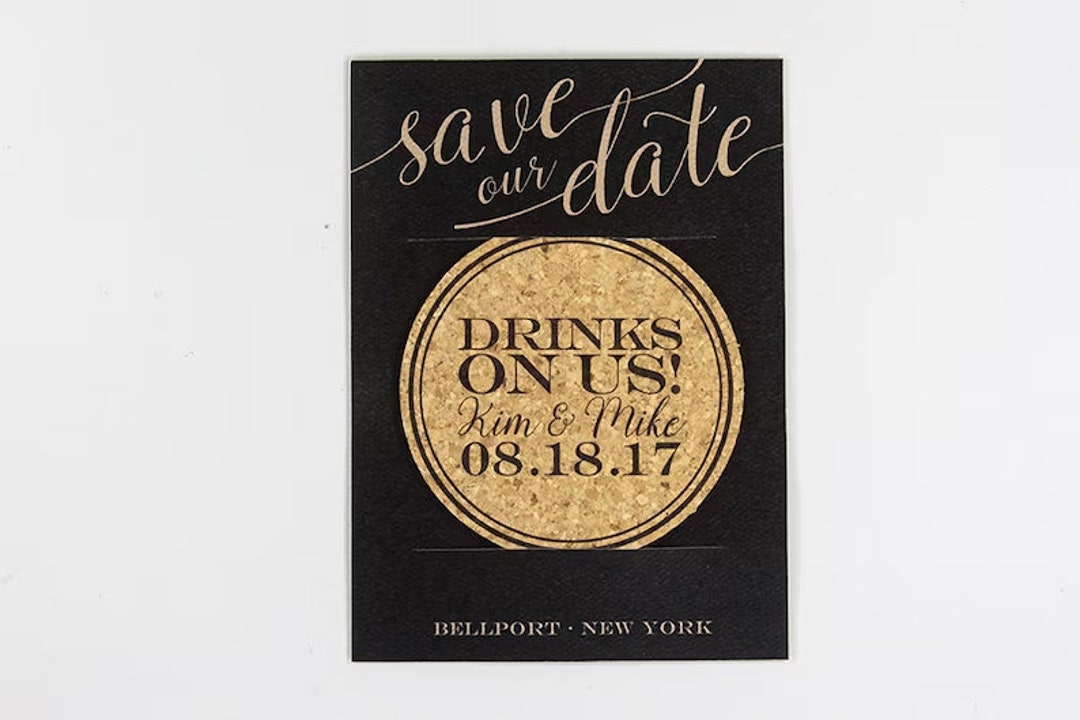 Personalized Cork Save the Date Coasters, Wedding Favor Coasters, Save the Date, Coaster ...