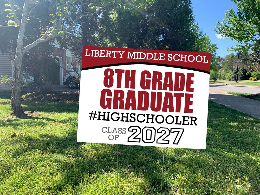 8th Grade Graduation Yard Sign Wire Stake Incl. Senior 2023 - Etsy