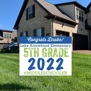5th Grade Sign Graduation Yard Sign, Senior 2024, Wire Stake Included ...
