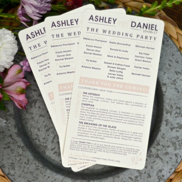 Jewish Wedding Ceremony Program - Etsy