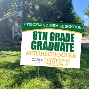 8th Grade Graduation Yard Sign Wire Stake Incl., Senior 2024, DIY File ...