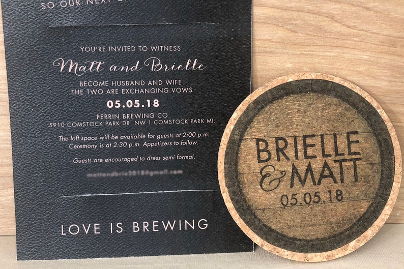 Beer Wedding Invitations Coaster Wedding Invite Brewery - Etsy