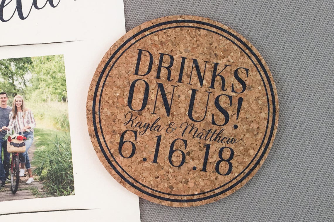 Save the Date Coasters, Free Drinks Save the Date, Unique Save the Date ...