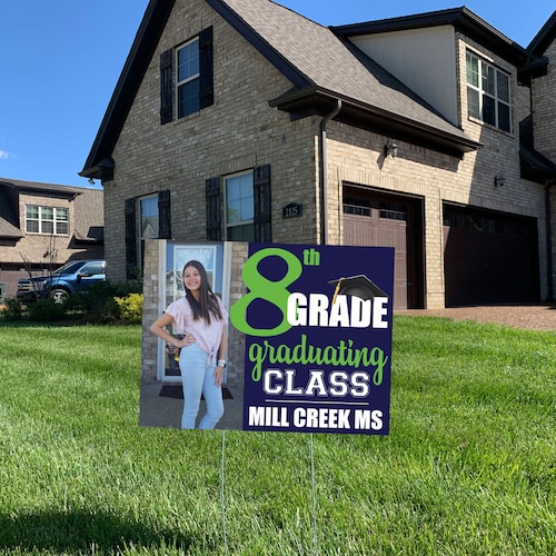 8th Grade Graduation Photo Yard Sign Wire Stake Incl Senior - Etsy