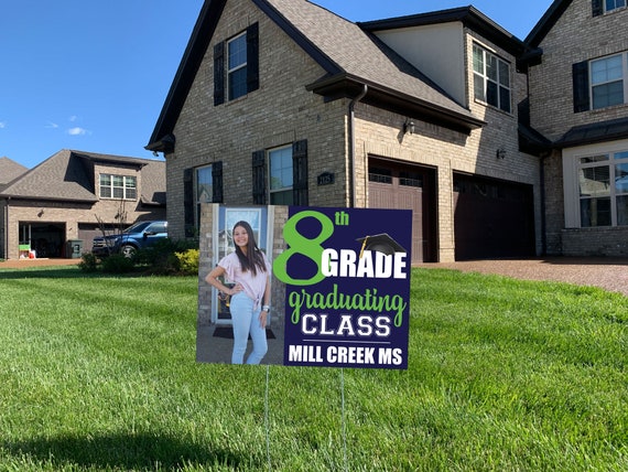8th Grade Graduation Photo Yard Sign Wire Stake Incl Senior - Etsy