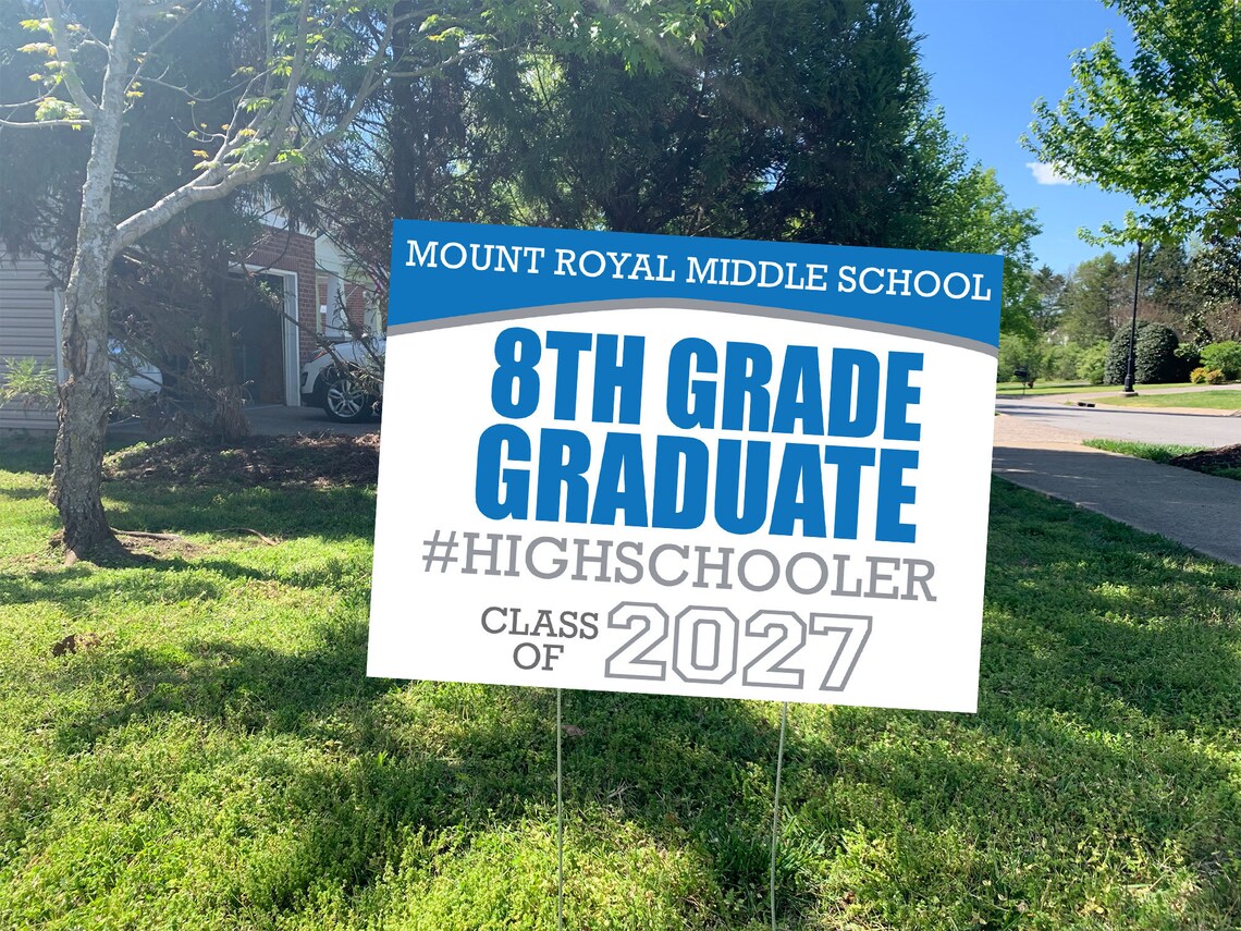 8th Grade Graduation Yard Sign Wire Stake Incl. Senior 2023 - Etsy