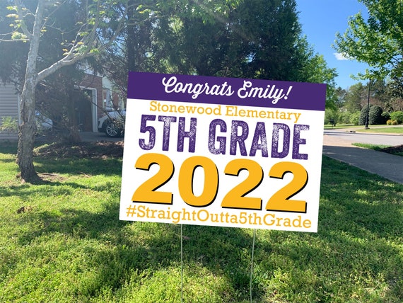 5th Grade Sign Graduation Yard Sign Senior 2022 Wire Stake - Etsy