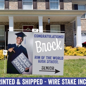 8th Grade Graduation Photo Yard Sign Wire Stake Incl, Senior 2025 ...