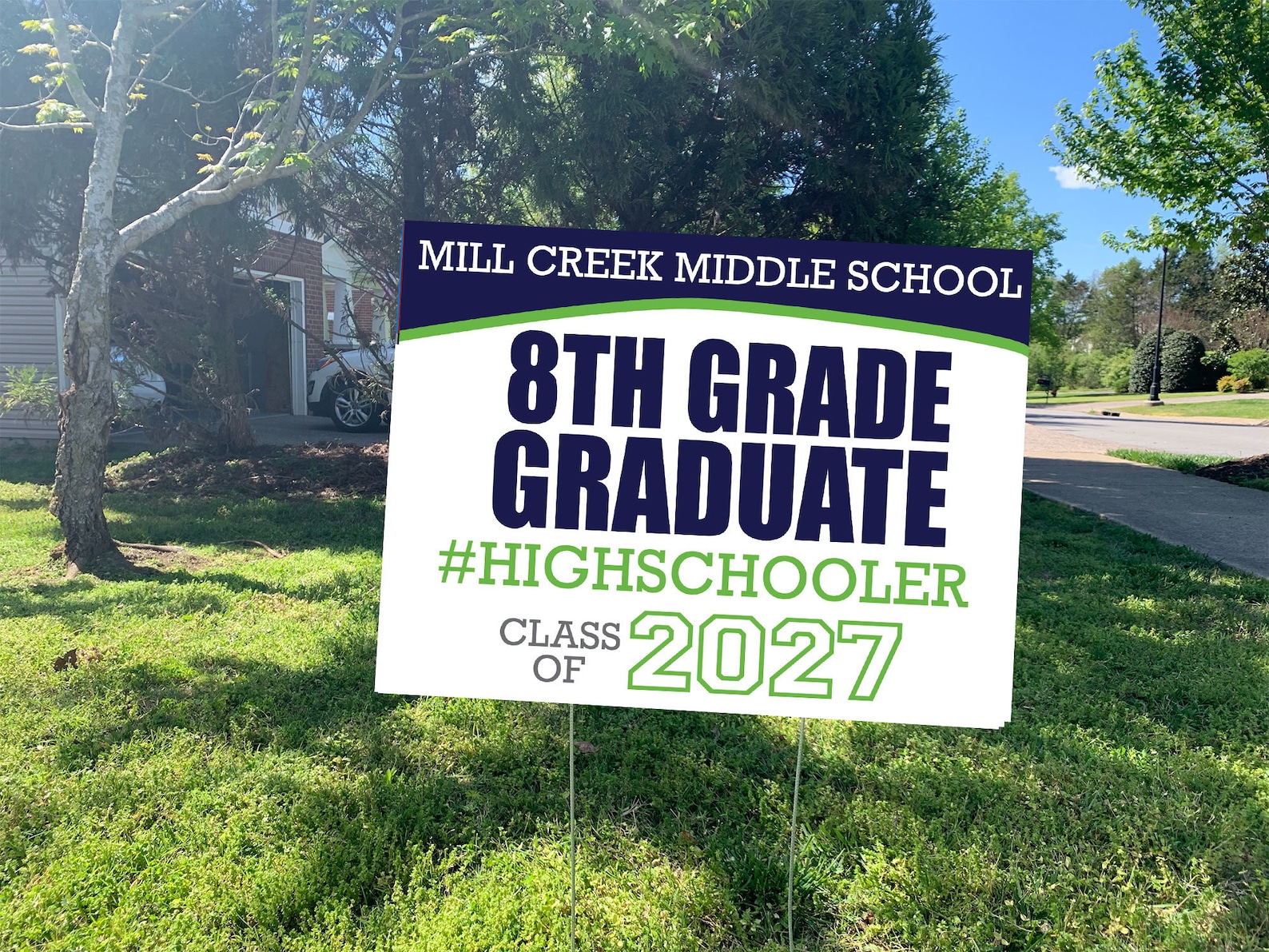 8th Grade Graduation Yard Sign Wire Stake Incl., Senior 2026, DIY File ...