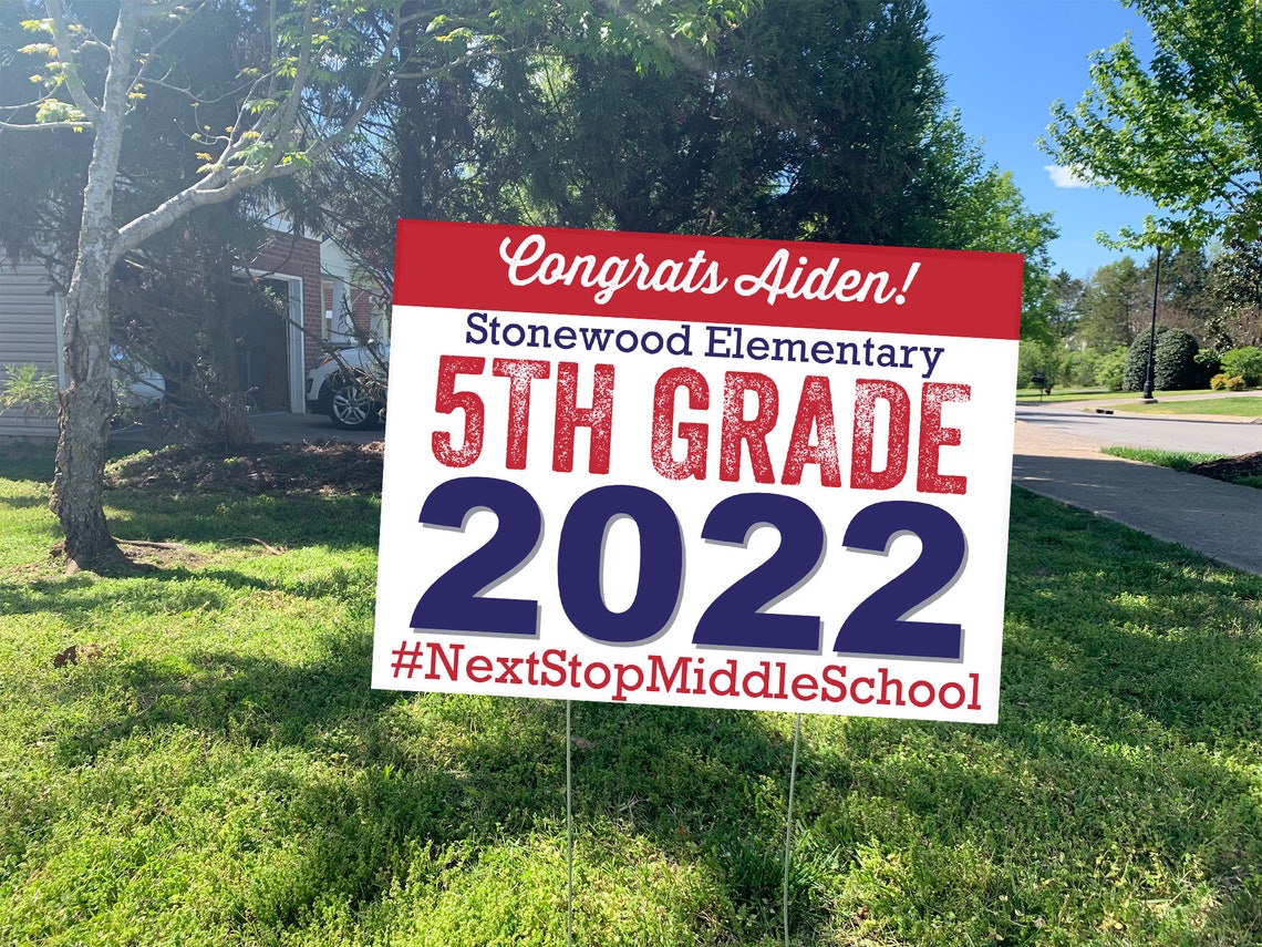 5th Grade Sign Graduation Yard Sign Senior 2022 Wire Stake - Etsy