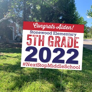 5th Grade Sign Graduation Yard Sign, Senior 2024, Wire Stake Included ...
