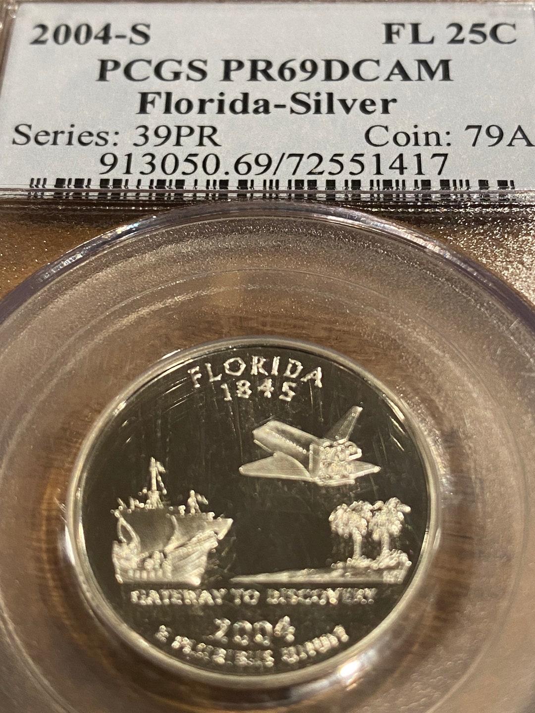2004 S Florida Silver State Quarter - Graded PR69DCAM and Housed in ...