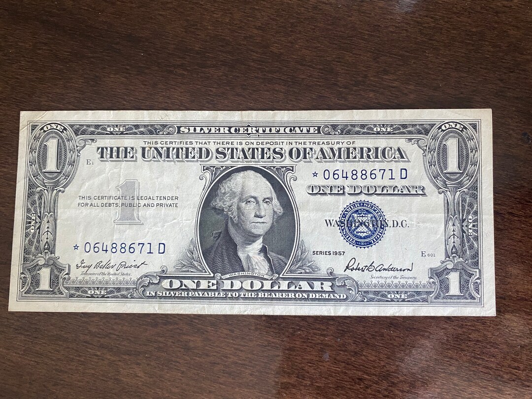 1957 1.00 Silver Certificate- -star Note - US Small Notes - Obsolete ...