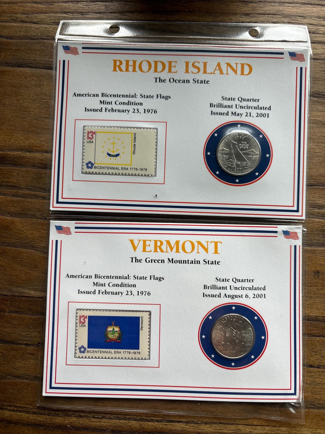 Rhode Island and Vermont Stamp Combination - PCS Stamps and Coins ...