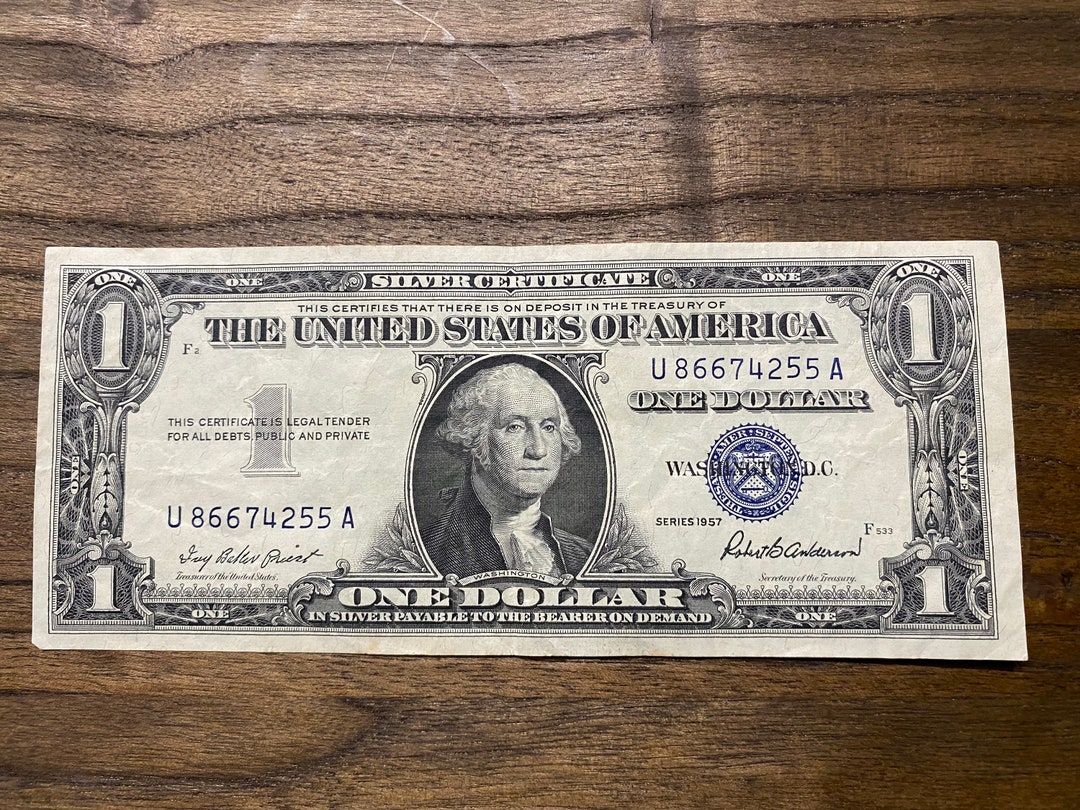 1957 1.00 Silver Certificate - Antique Note - US Small Notes - Obsolete ...
