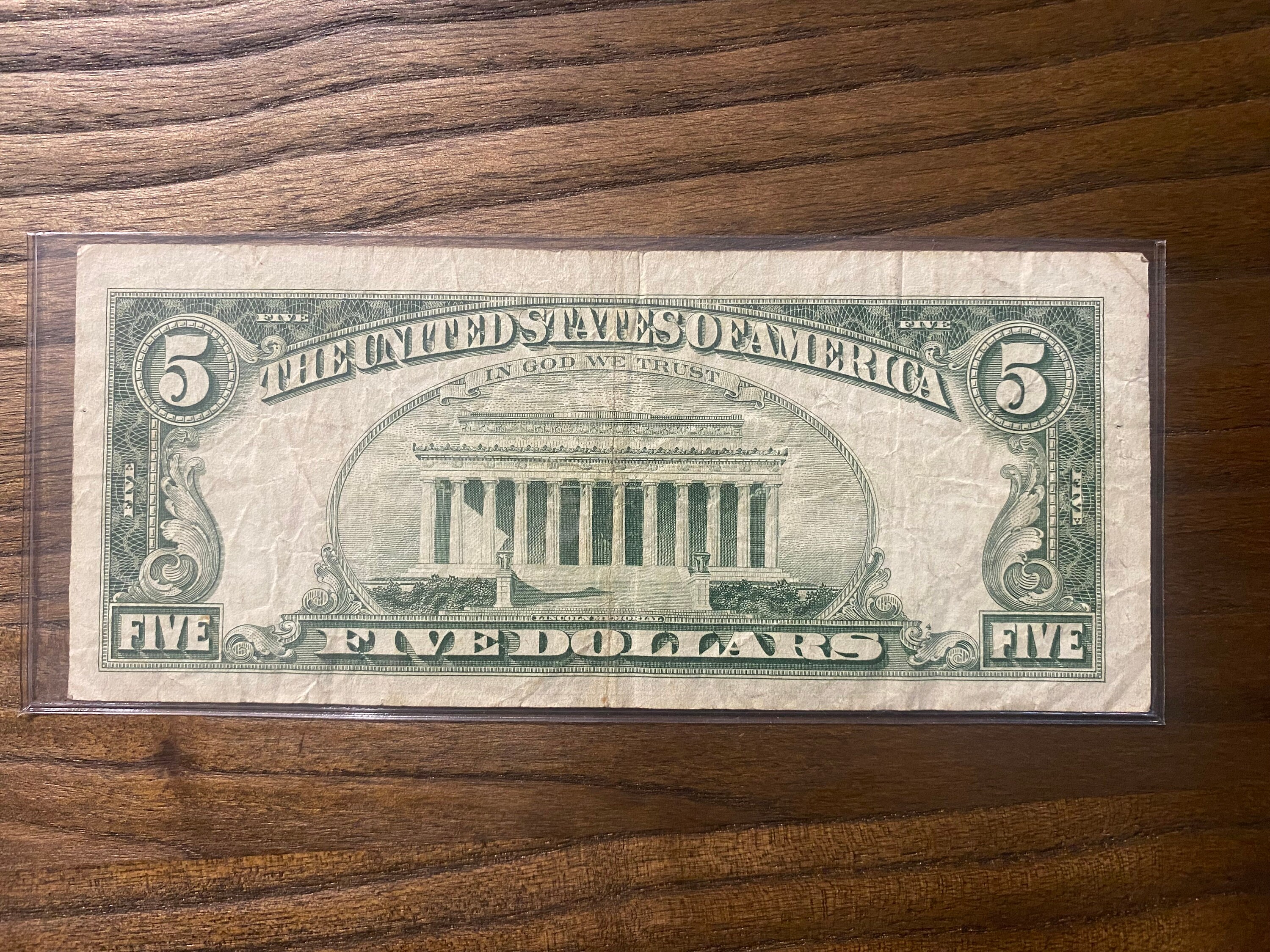 1963 5.00 Red Seal US Note Small Size Notes Antique Note US Small Notes ...